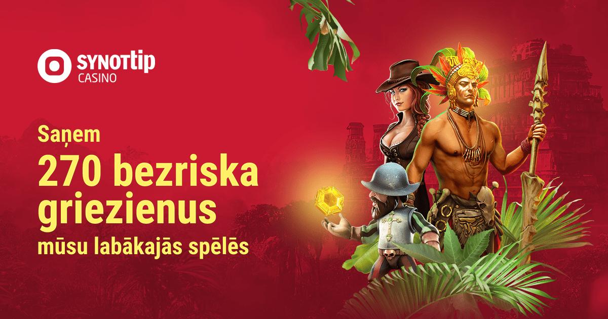Saņem 270 bezriska griezienus | SynotTip